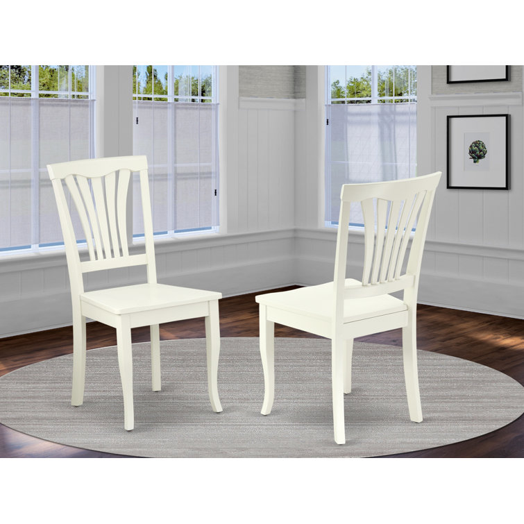 Rosalind Wheeler Naomi Solid Wood Slat Back Side Chair In Linen White